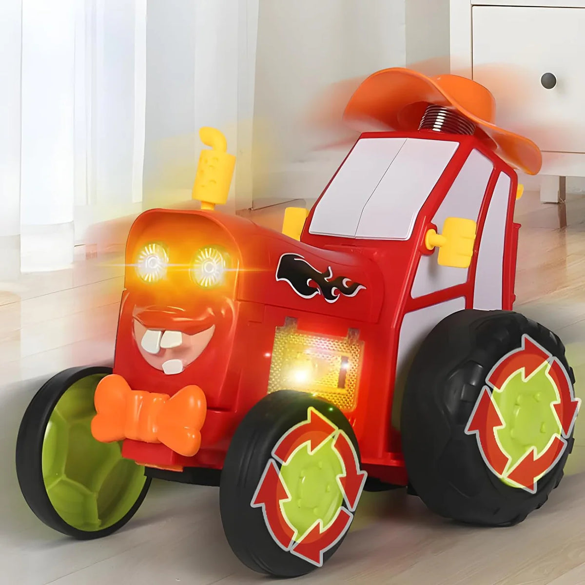 Crazy Jumping Tractor With Light & Sound – Toyster